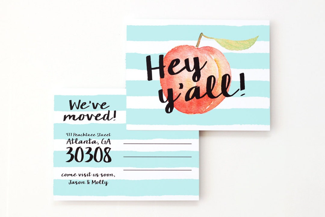 Moving Announcement Postcards Change of Address Cards Hey Yall Cards ...