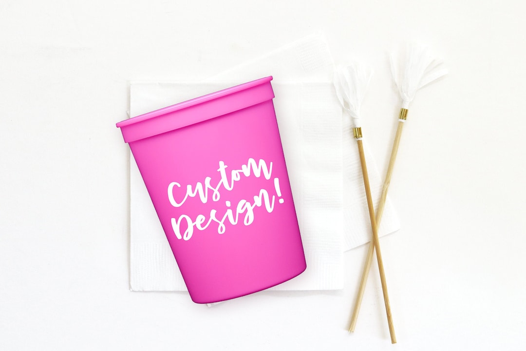 Personalized Plastic Cups With Custom Artwork, Bachelorette Party Cups ...