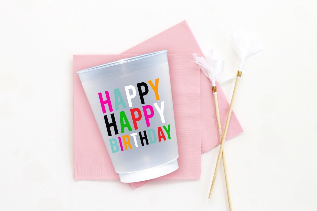 Happy Birthday Cups, Birthday Party Cups, HBD Party Decorations and ...