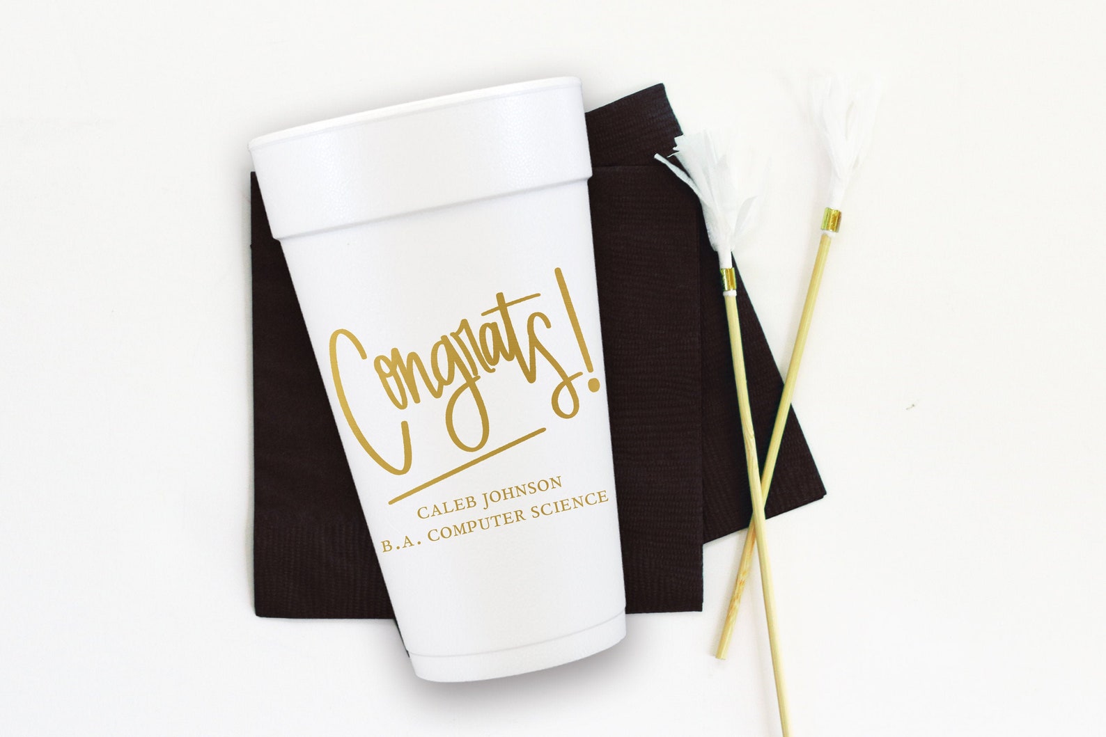 College Graduation Party Foam Cups, Personalized Styrofoam Cups, Custom ...