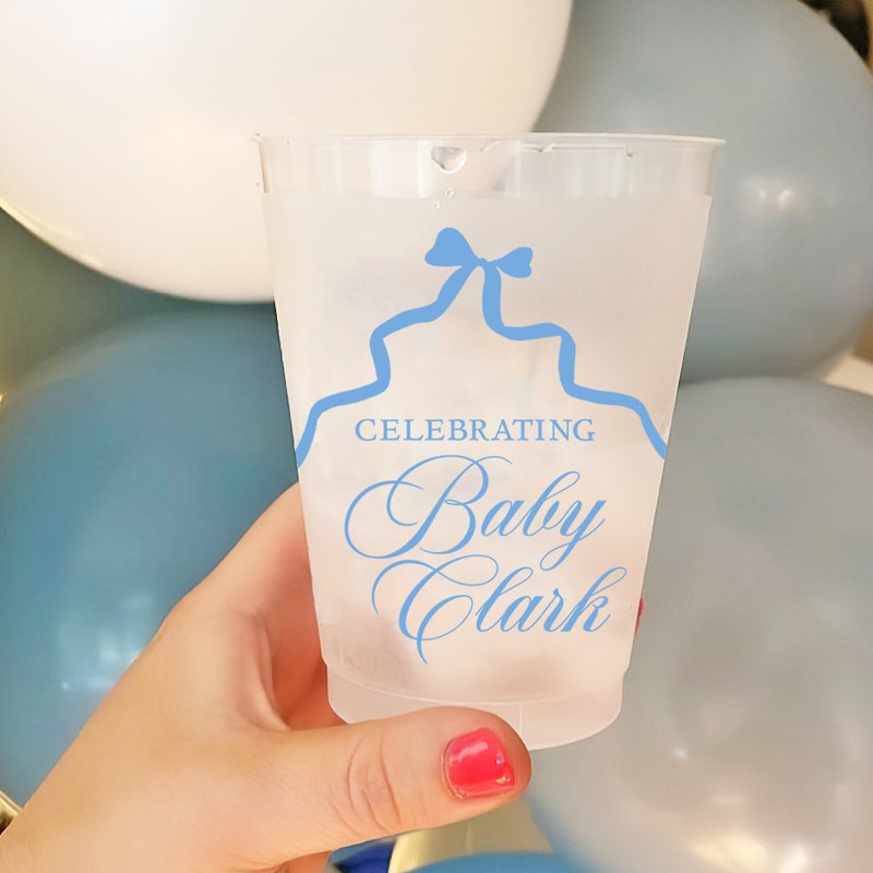 Blue Cups for Baby Shower - Etsy
