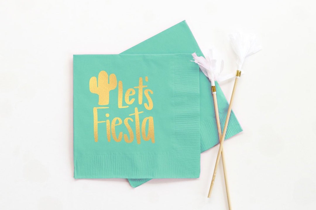 Fiesta Napkins Birthday Party Cocktail Napkins Mexican Themed Napkins ...