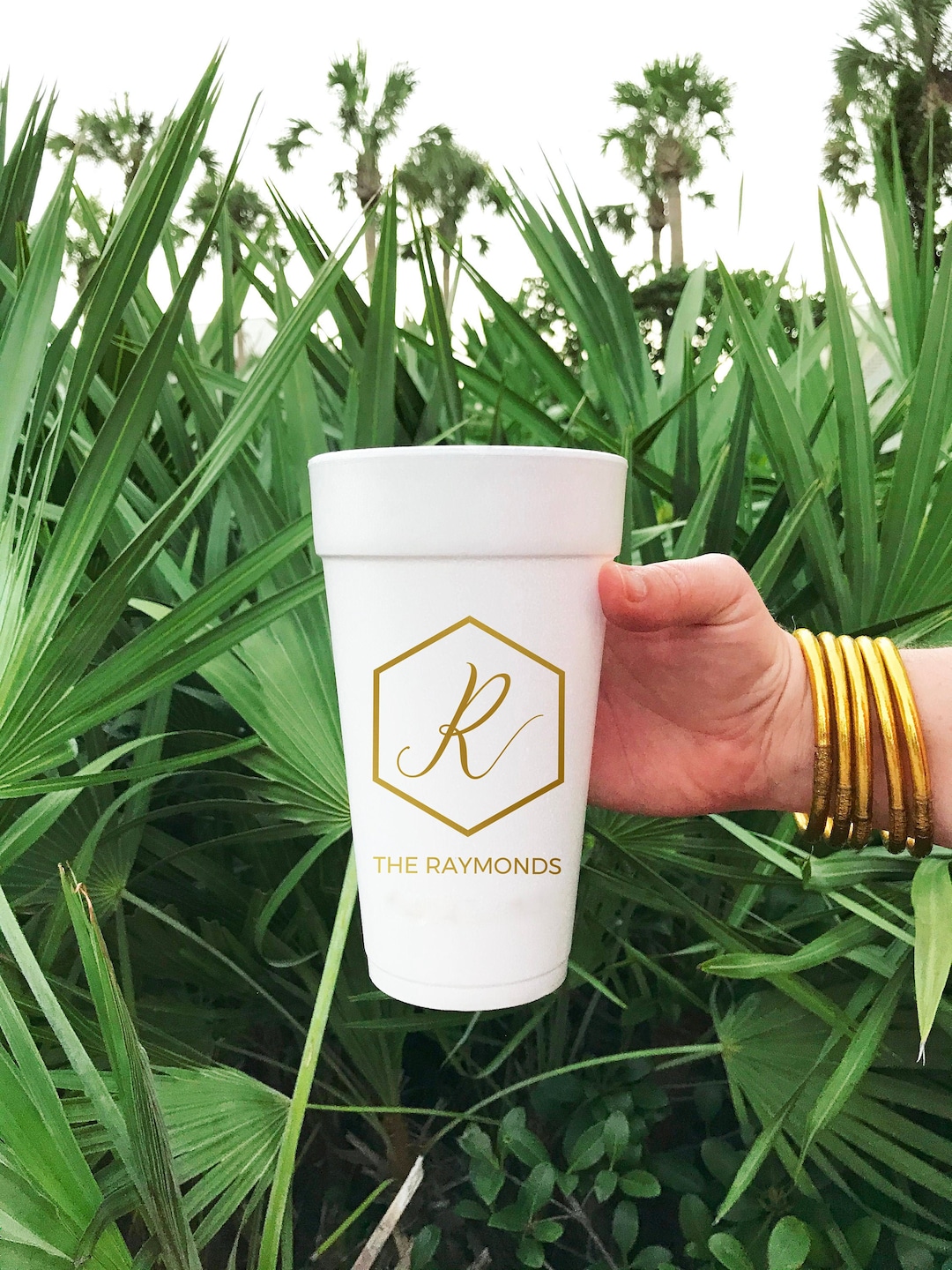 Foam Wedding Cups, Personalized Monogram Cups, Monogrammed Styrofoam ...