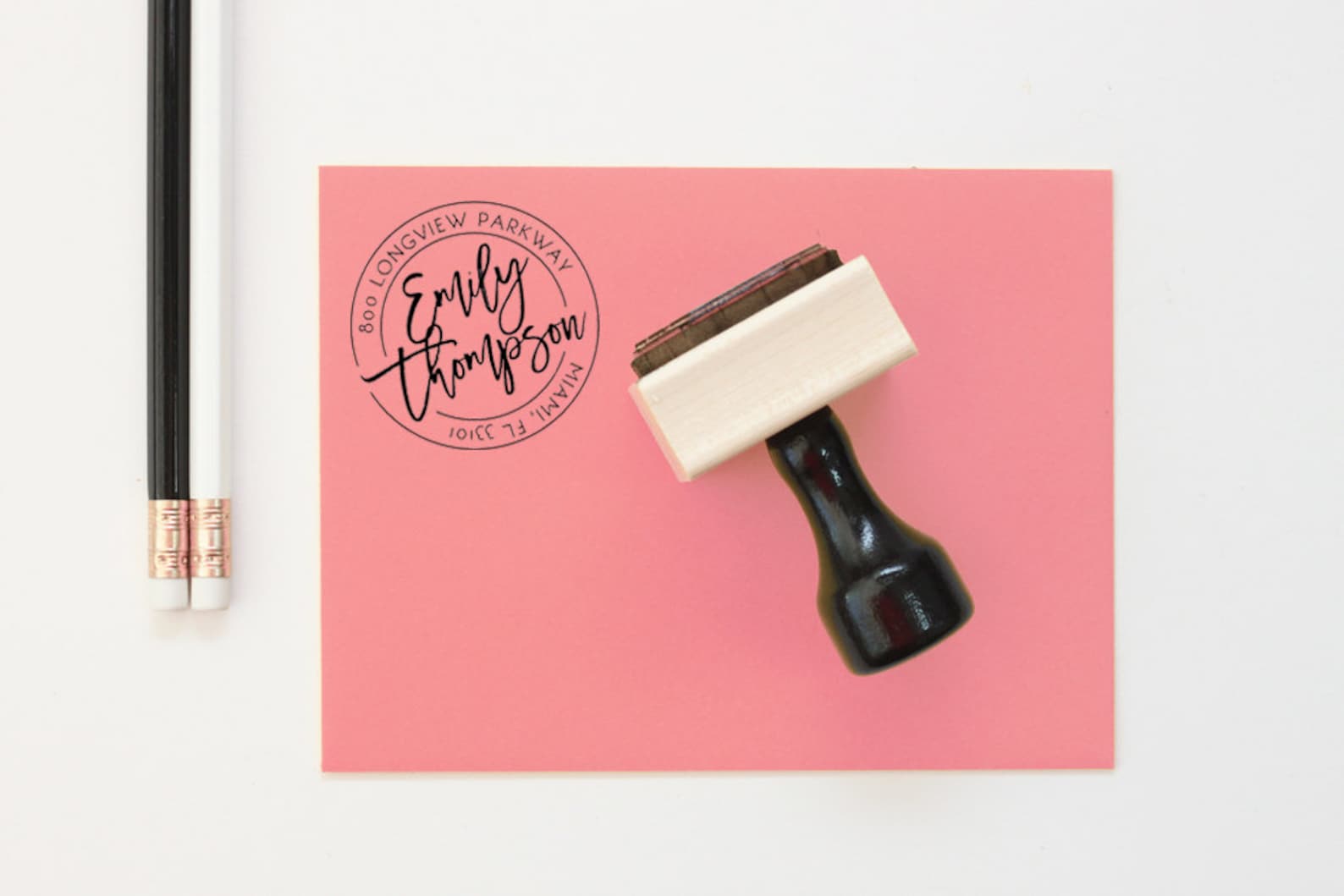 Round Return Address Stamp Personalized Self Inking Circle - Etsy