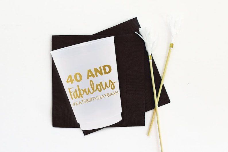 Personalized 40th Birthday Cups 40th Birthday Party Supplies 40 and ...