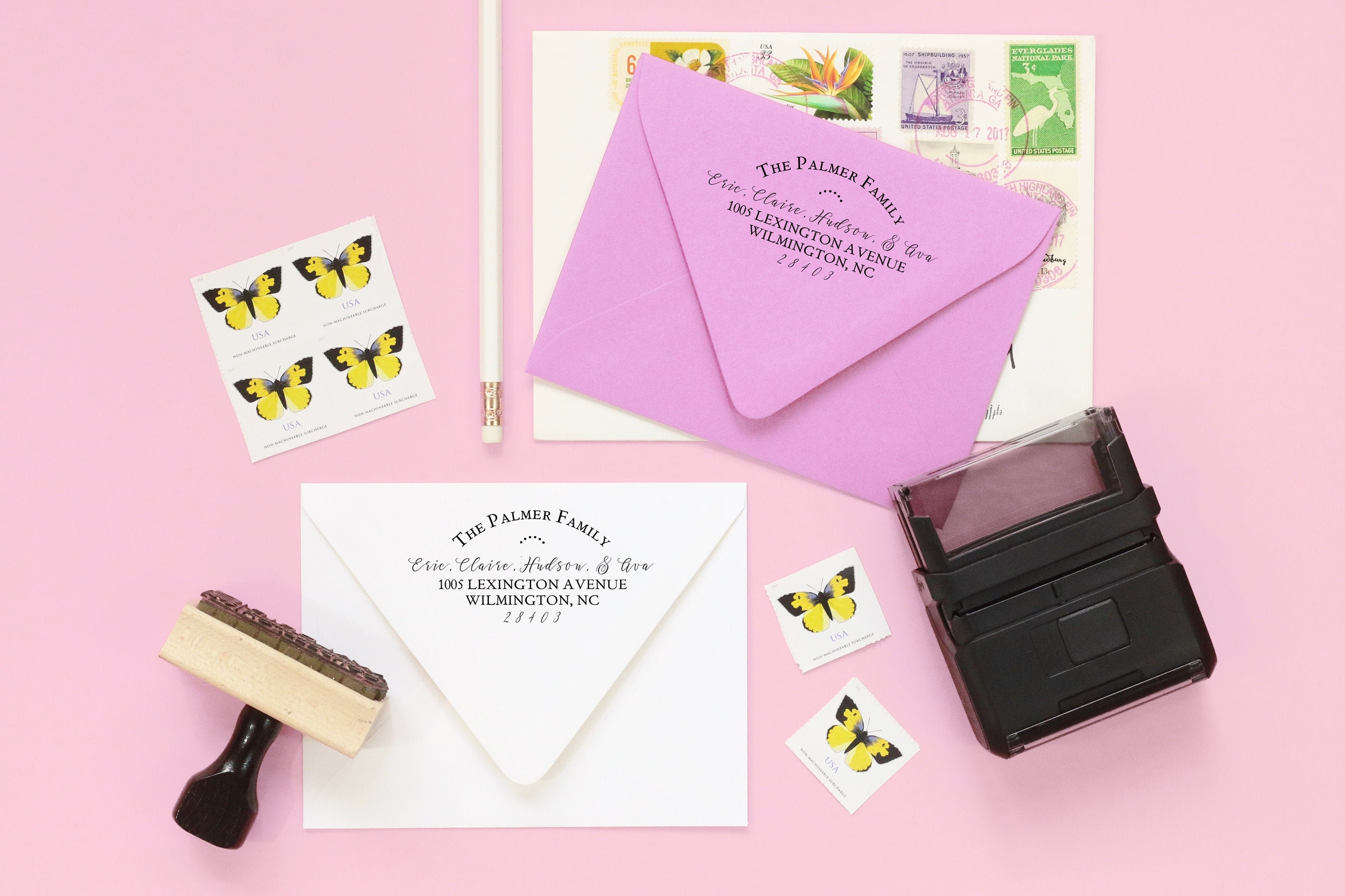 Self Inking Family Return Address Stamp Personalized Address | Etsy