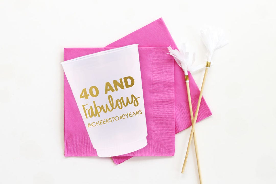 Personalized 40th Birthday Cups 40th Birthday Party Supplies 40 and ...