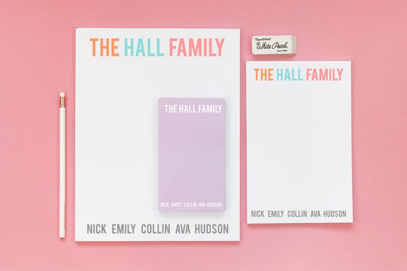 Family Notepad Personalized Note Pad With Name Custom Family - Etsy