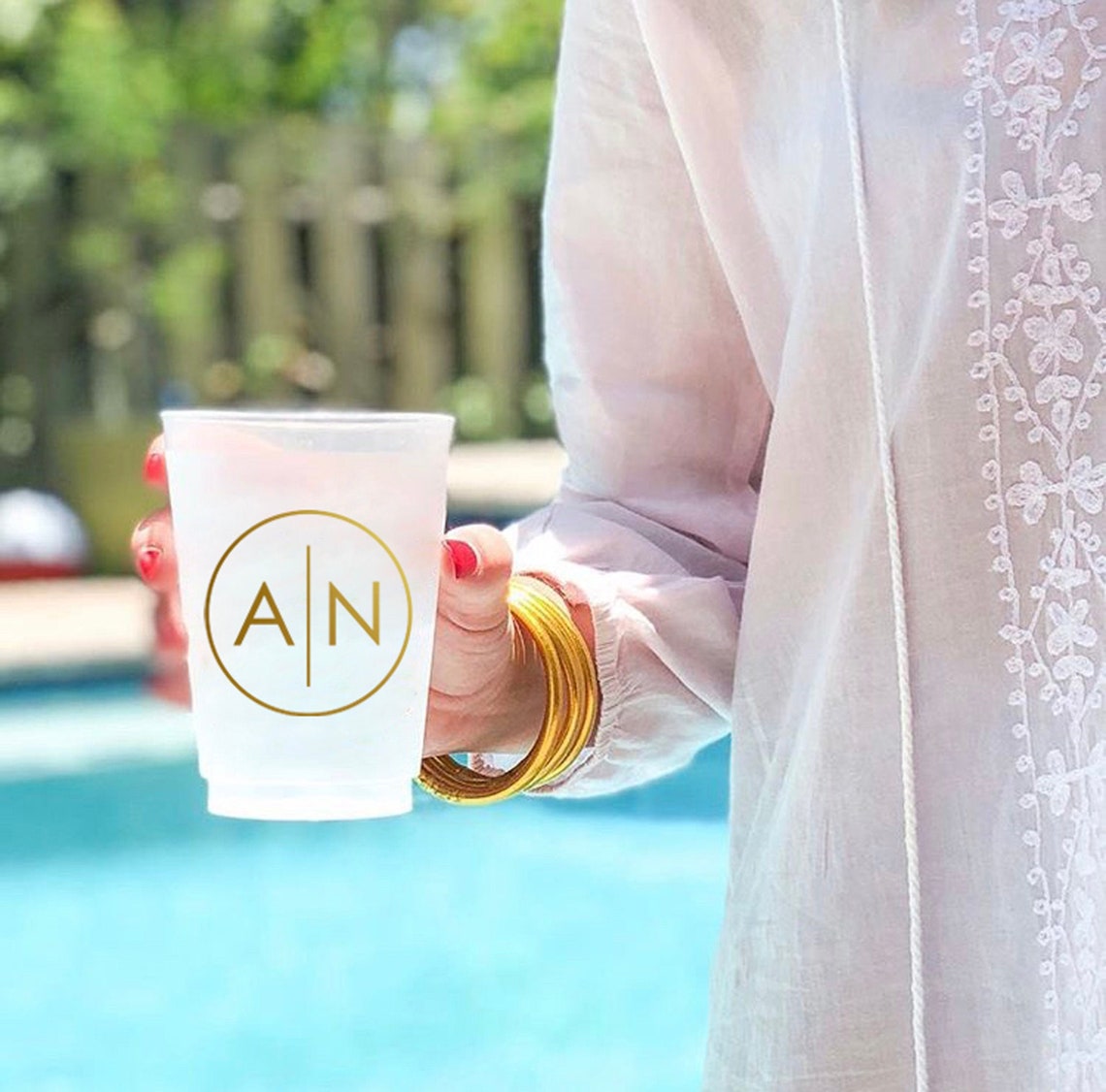 Monogram Wedding Cups Personalized Frosted Cups Custom Wedding | Etsy