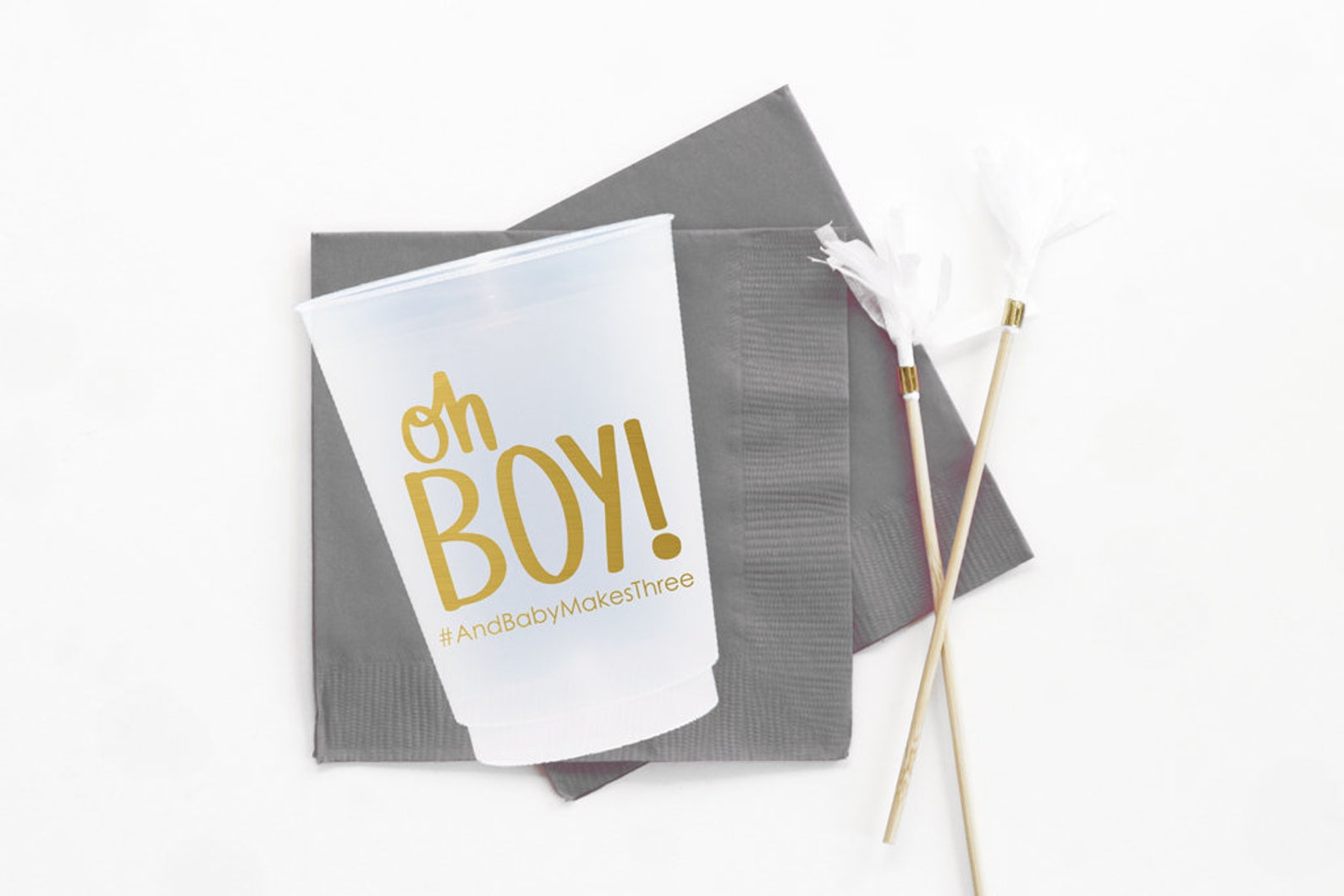 Oh Boy Baby Shower Cups Personalized Oh Boy Plastic Cups Boy Baby ...