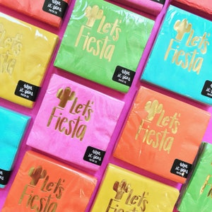 Fiesta Napkins Birthday Party Cocktail Napkins Mexican Themed Napkins ...