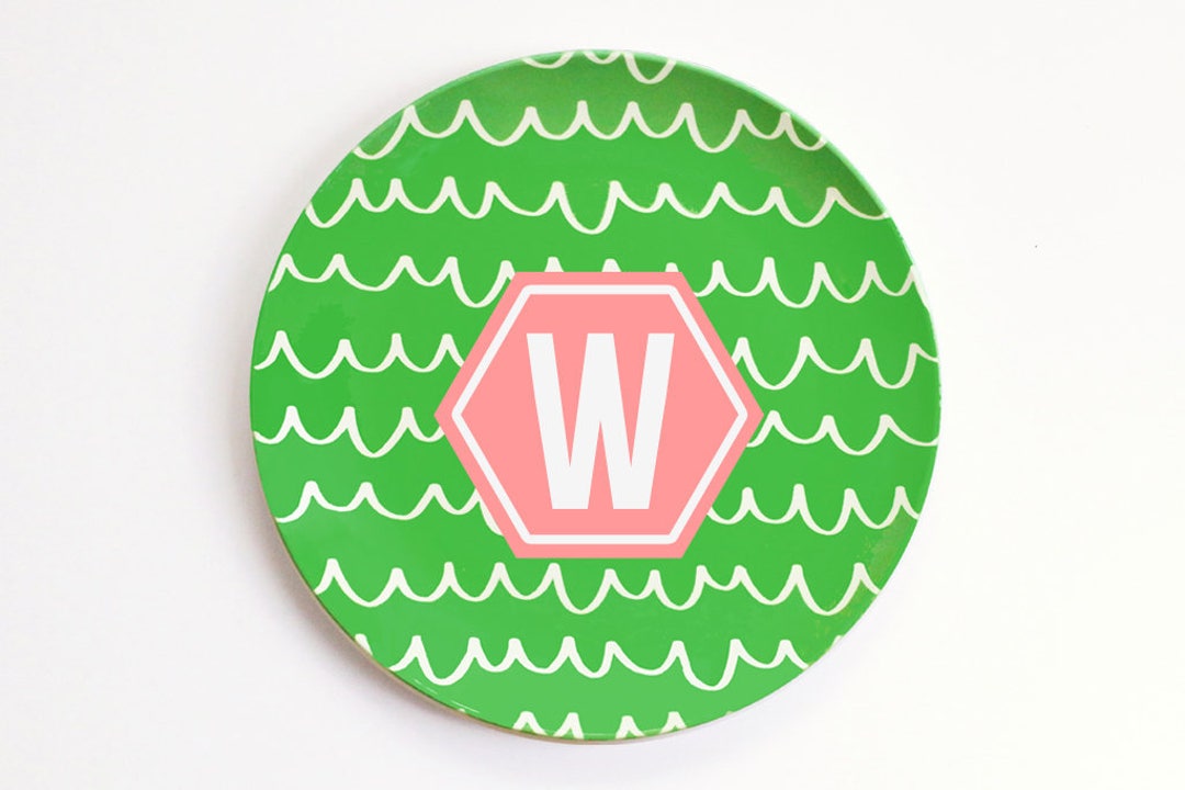 Personalized Plates for Kids Monogram Melamine Plate Custom Child's ...