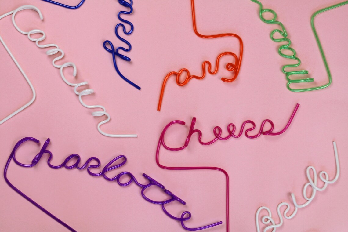 Custom Name Straw Boy Birthday Party Favors Fun Party Supplies | Etsy