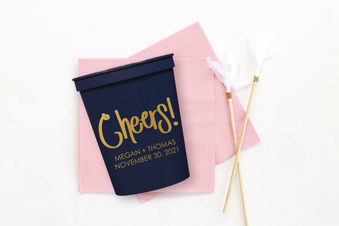 Cheers Cups for Wedding - Personalized Plastic Cups - Custom Solo Cup ...