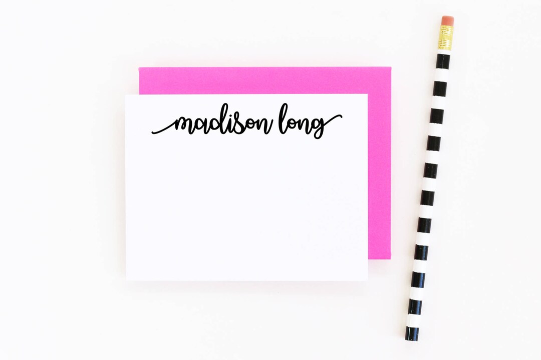 Personalized Calligraphy Stationery Set Personalized Note Cards Script ...