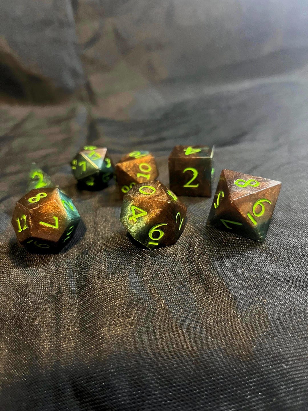 Homemade Resin Dnd Dice Standard Polyhedral Set With 2 Colors - Etsy