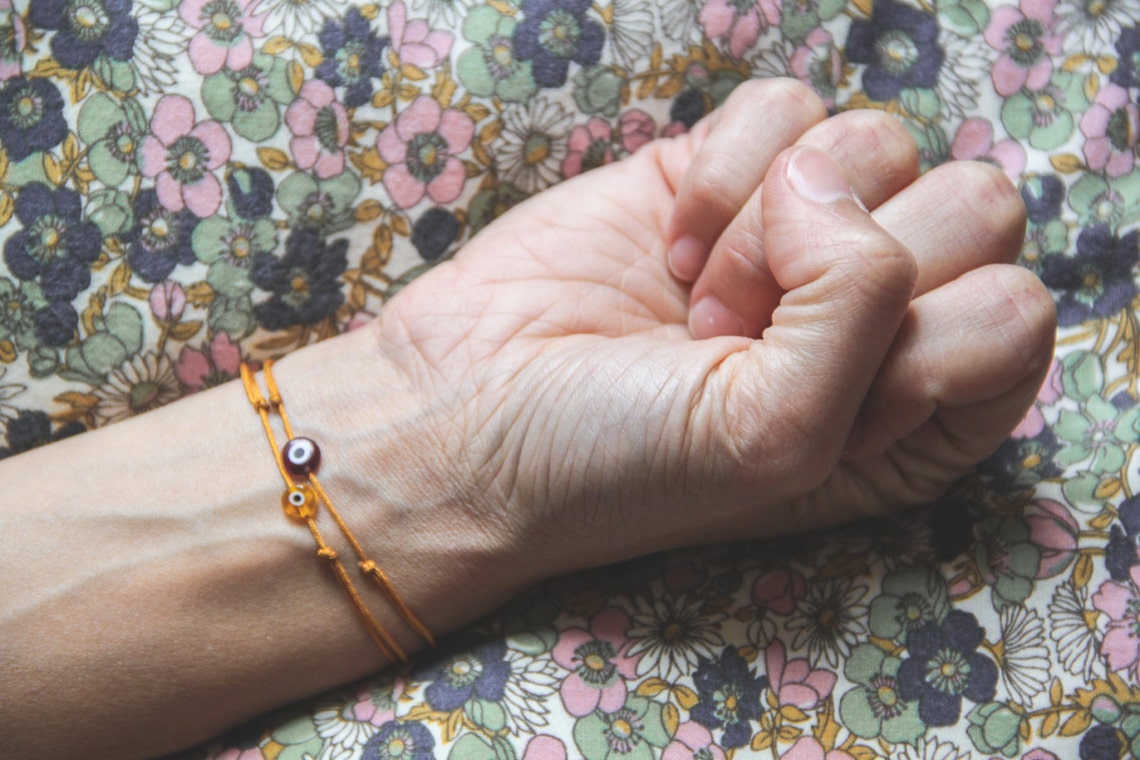 Evil Eye String Bracelet / Mustard String Bracelet / - Etsy