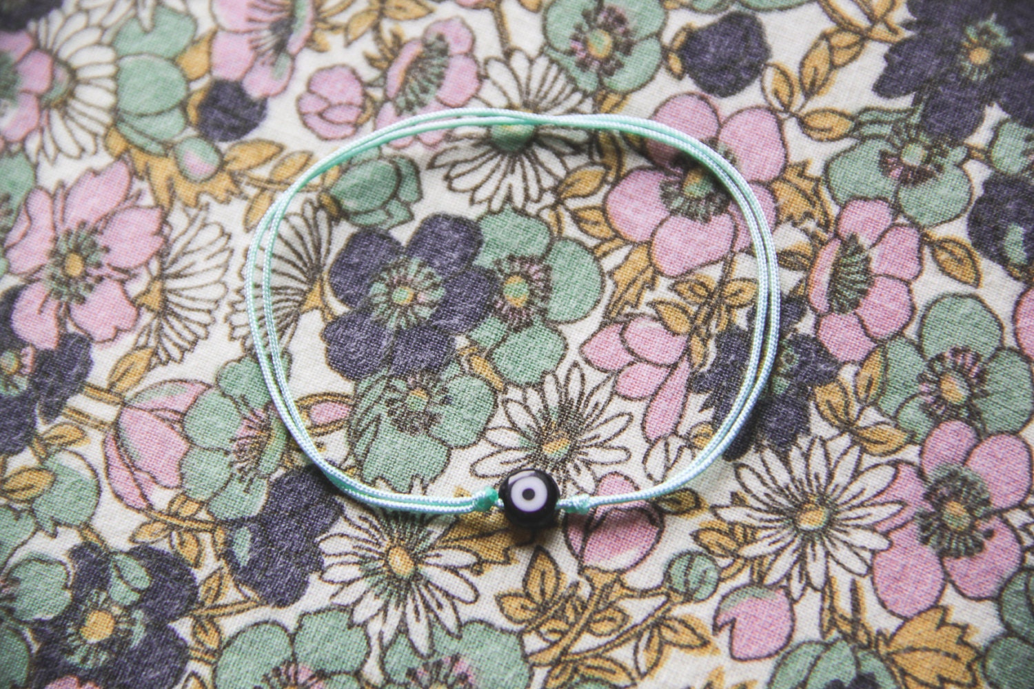 Evil Eye String Bracelet / Friendship Bracelet / Aqua String - Etsy