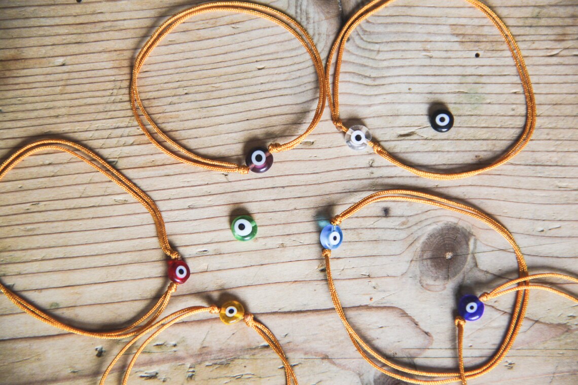 Evil Eye String Bracelet / Mustard String Bracelet / - Etsy