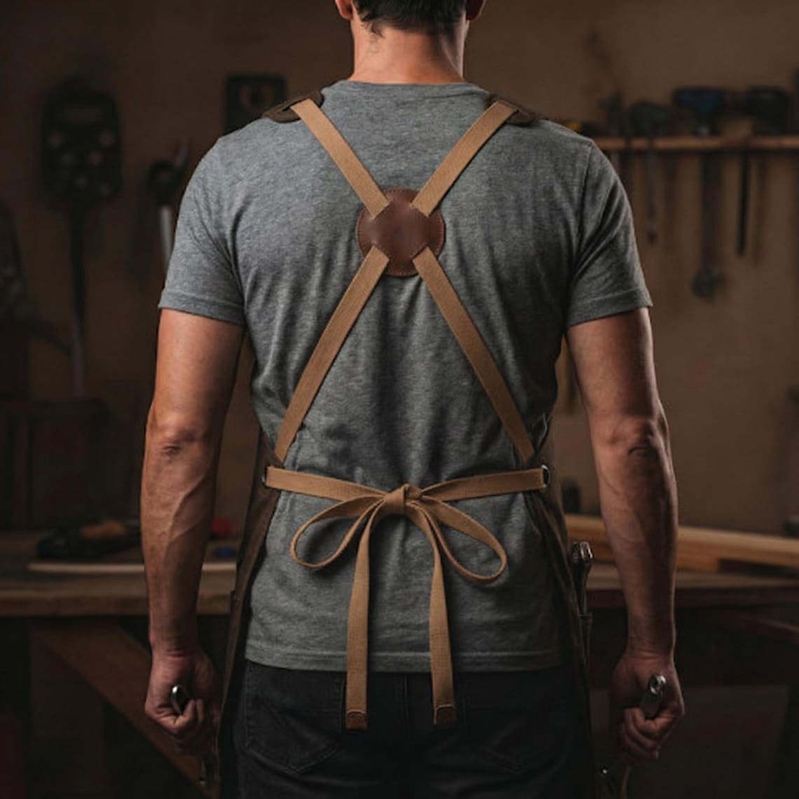 Canvas Workshop Apron With Pockets, Canvas Woodworkers Apron, Canvas ...
