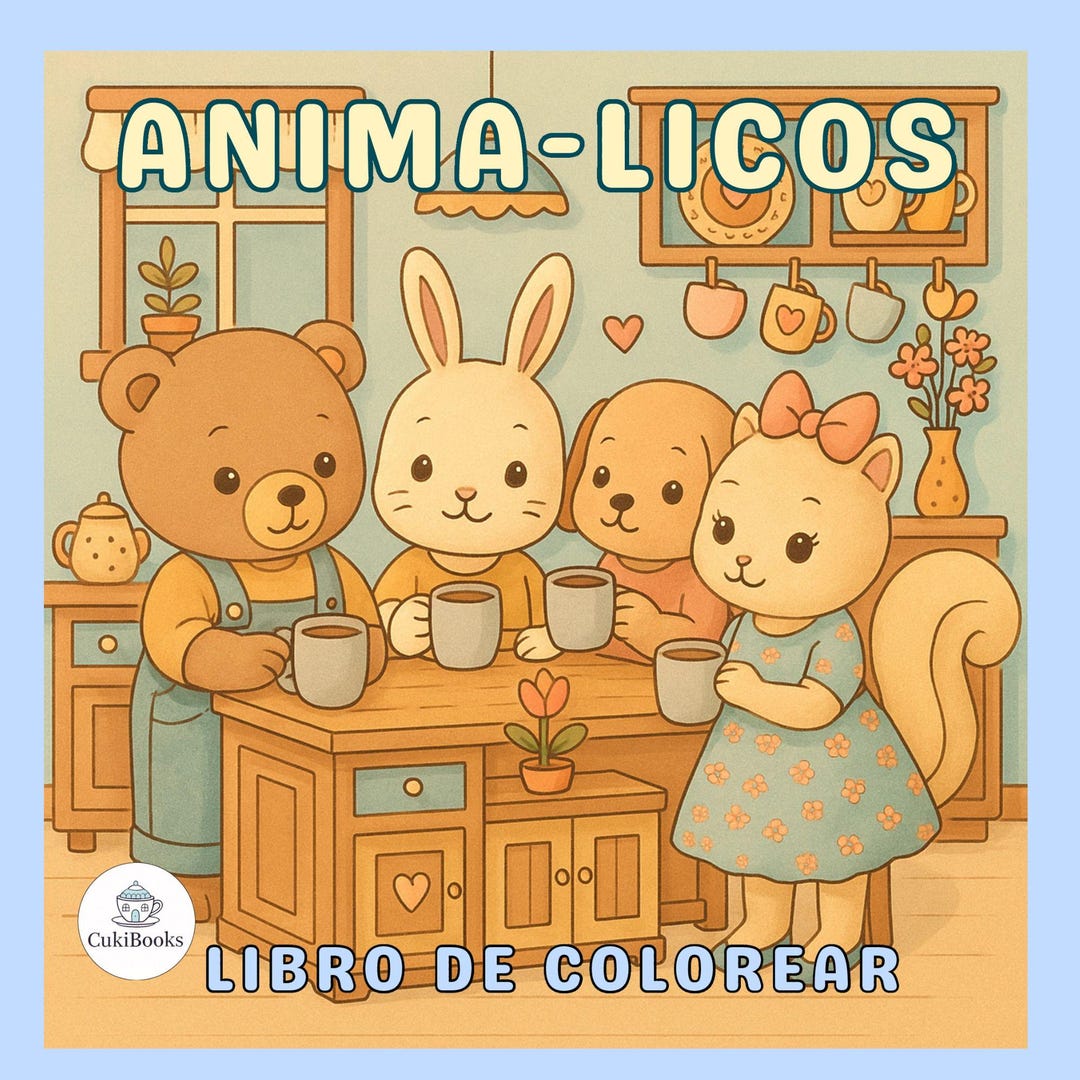 Anima-licos: Cozy & Gentle Animal Coloring Pages for Relaxation - Etsy
