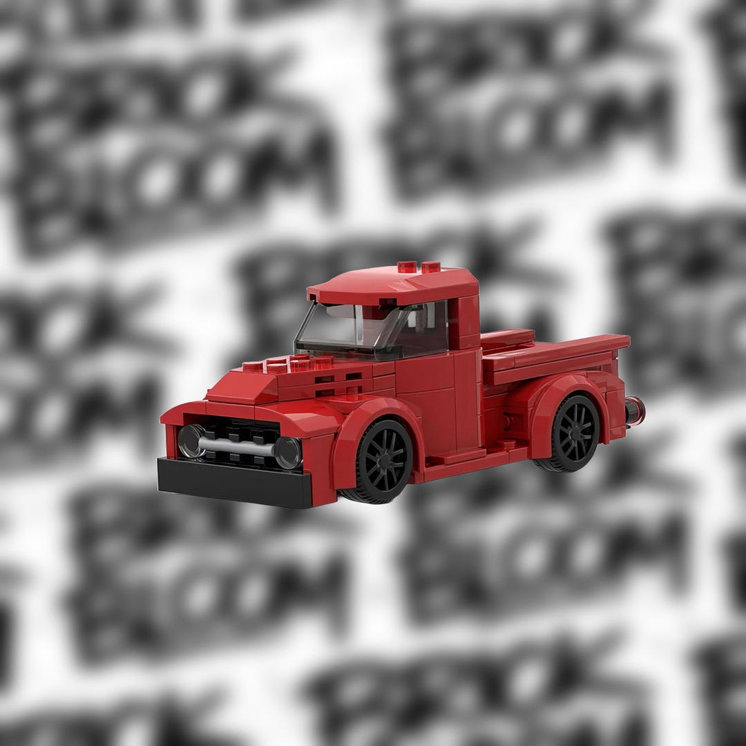 MOC Ford F100 Red Brick Blocks, 162pcs, Compatible With LEGO - Etsy