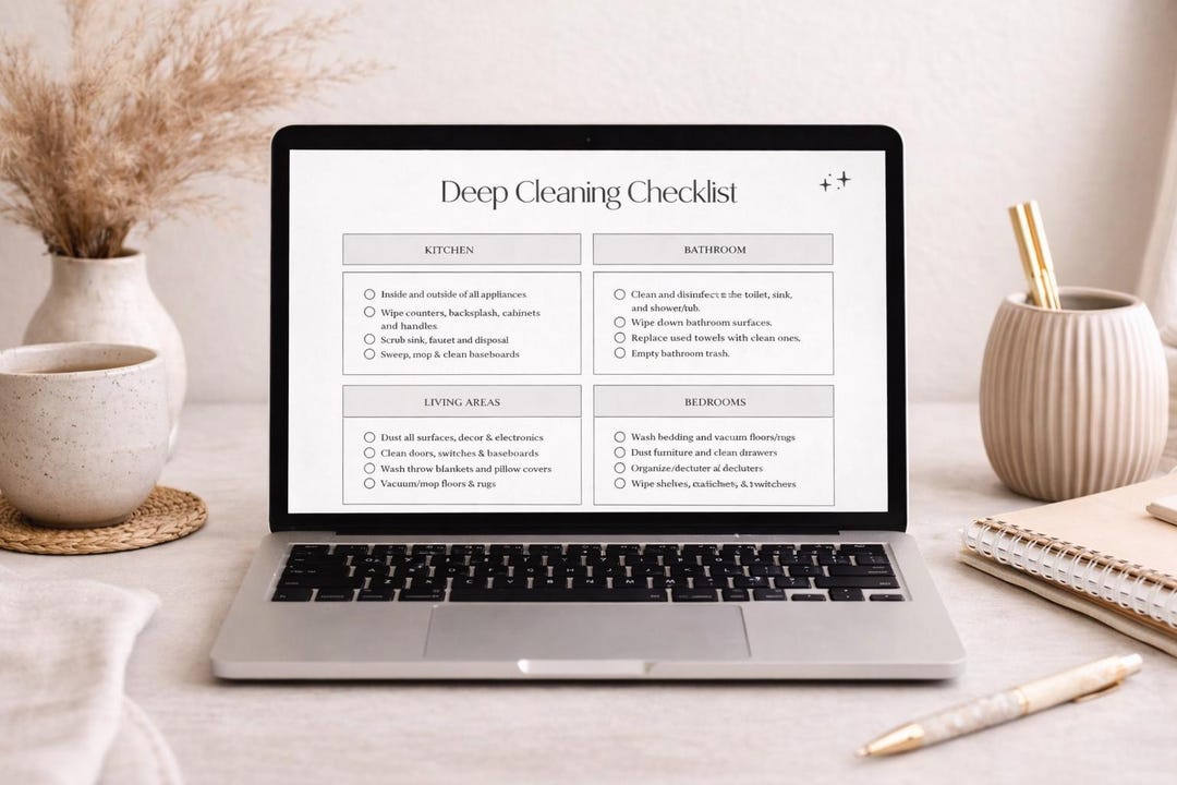 Deep Cleaning Checklist PDF | Room by Room Home Reset | Digital ...
