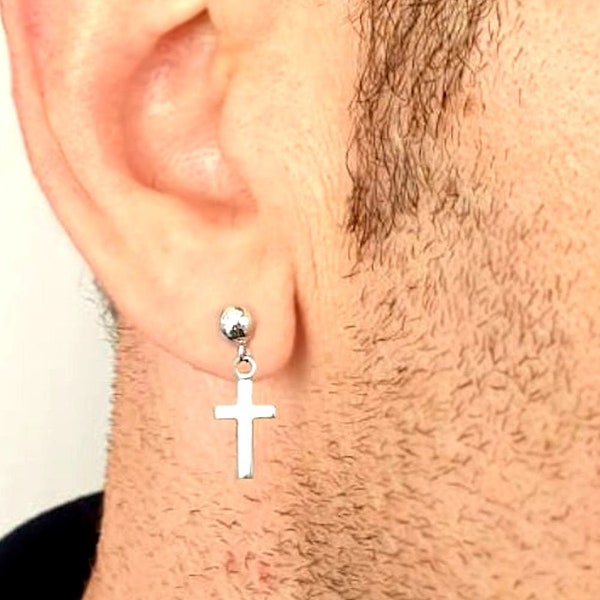 Silver Hanging Earrings Men - Etsy