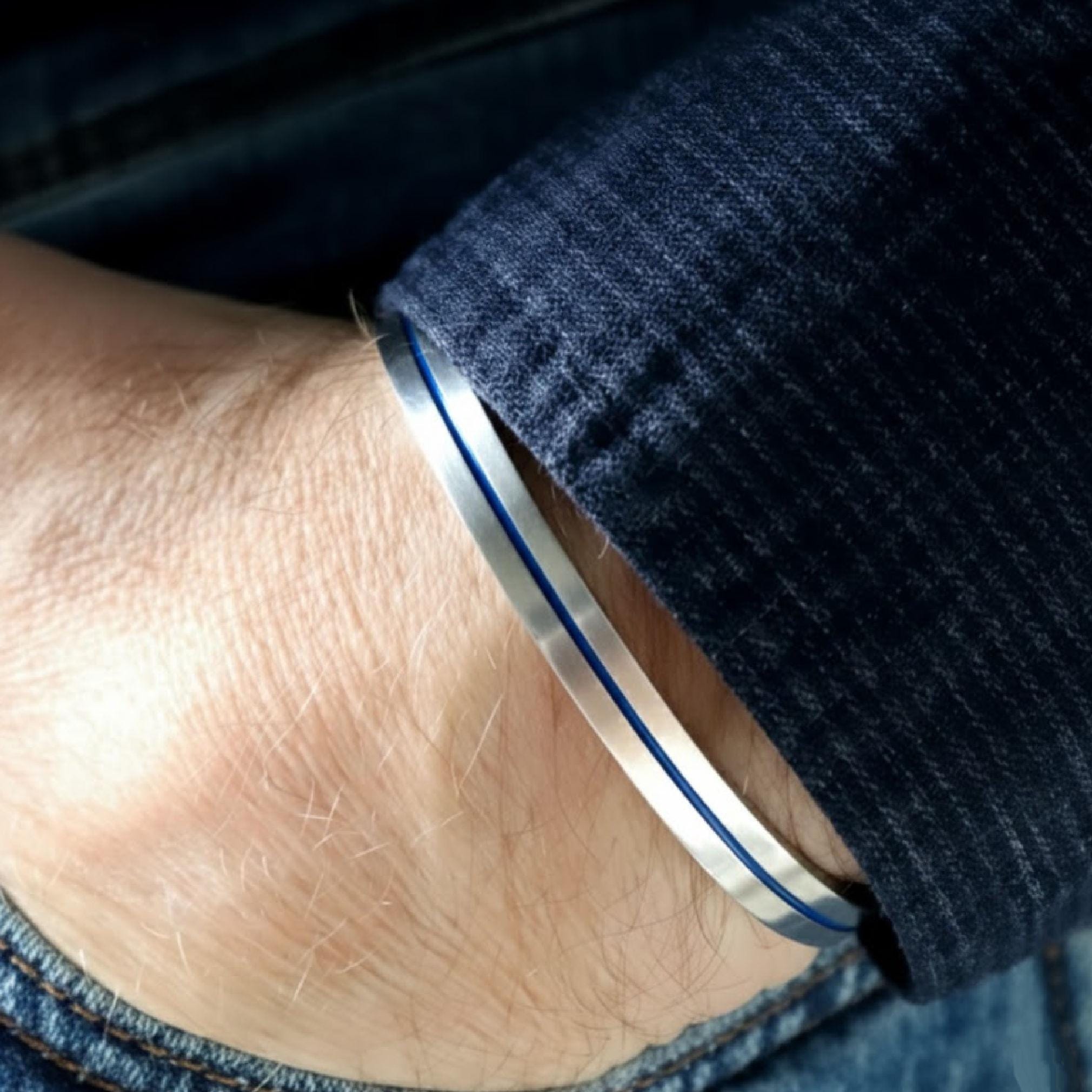 Personalized Blue Line Cuff Bracelet Police Officer Gifts Police ...