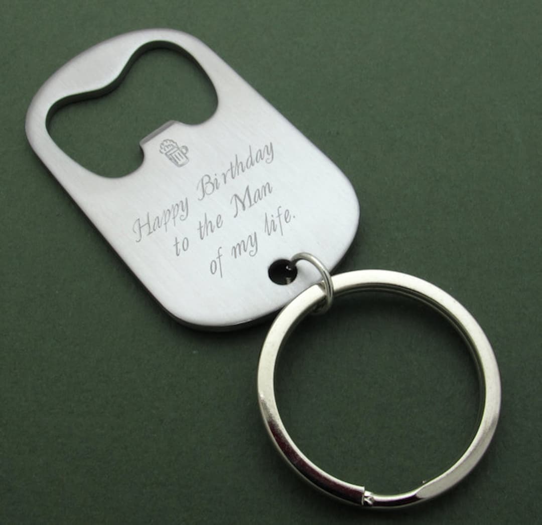 Personalized Bottle Opener Keychain for Men Birthday Gift for Him ...