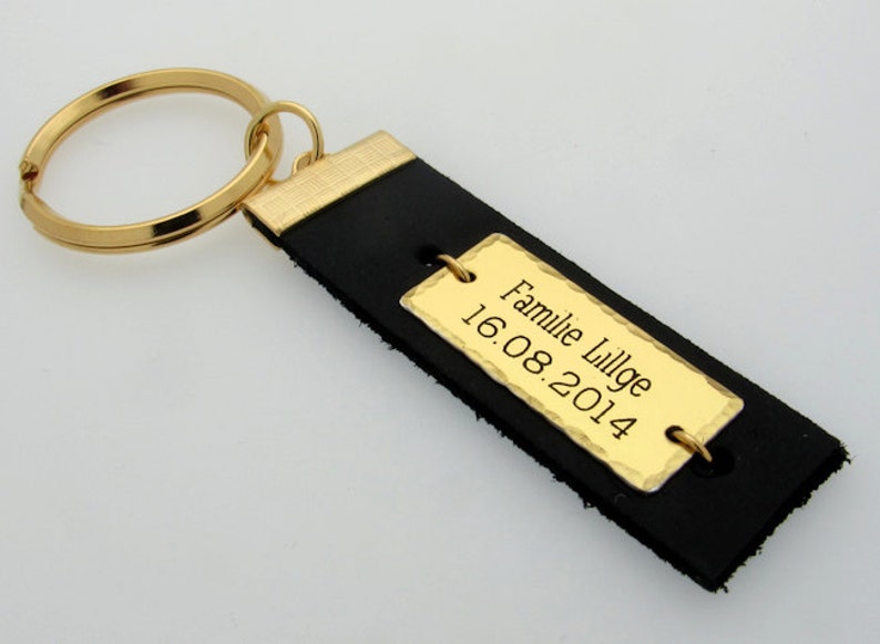Personalized Gold Keychain Custom Leather Keychain for Men - Etsy
