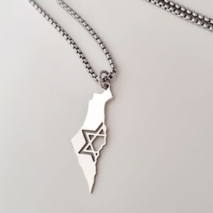 Personalized Israel Map Pendant Necklace Magen David Pendant Custom ...