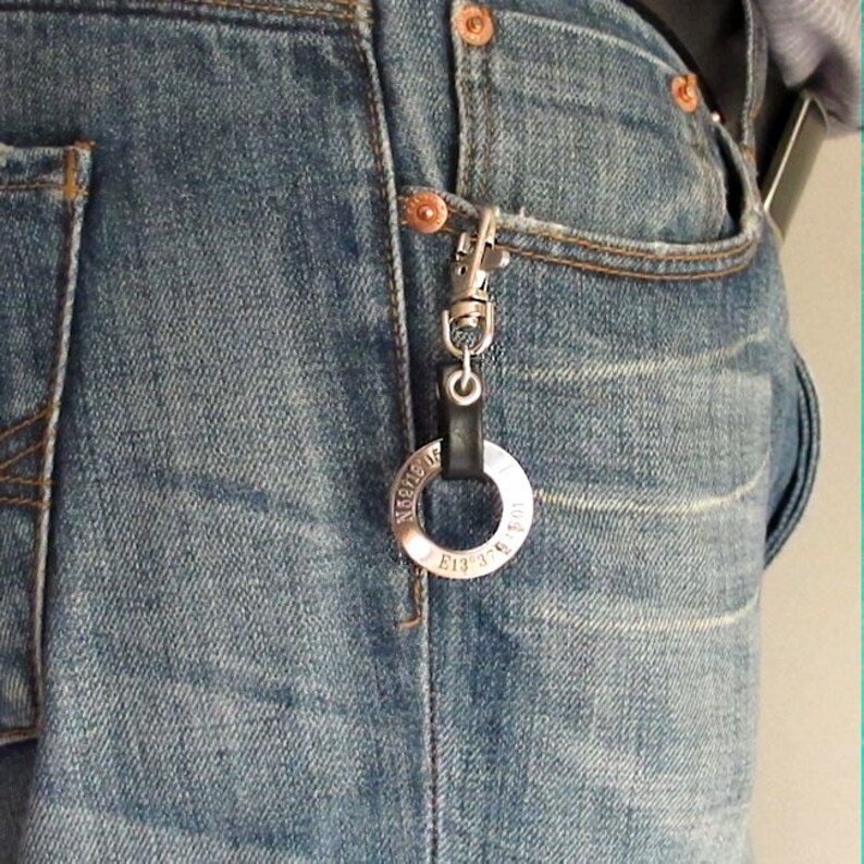 Leather Keychain Personalized Boyfriend Gift for Him Latitude Keychain ...