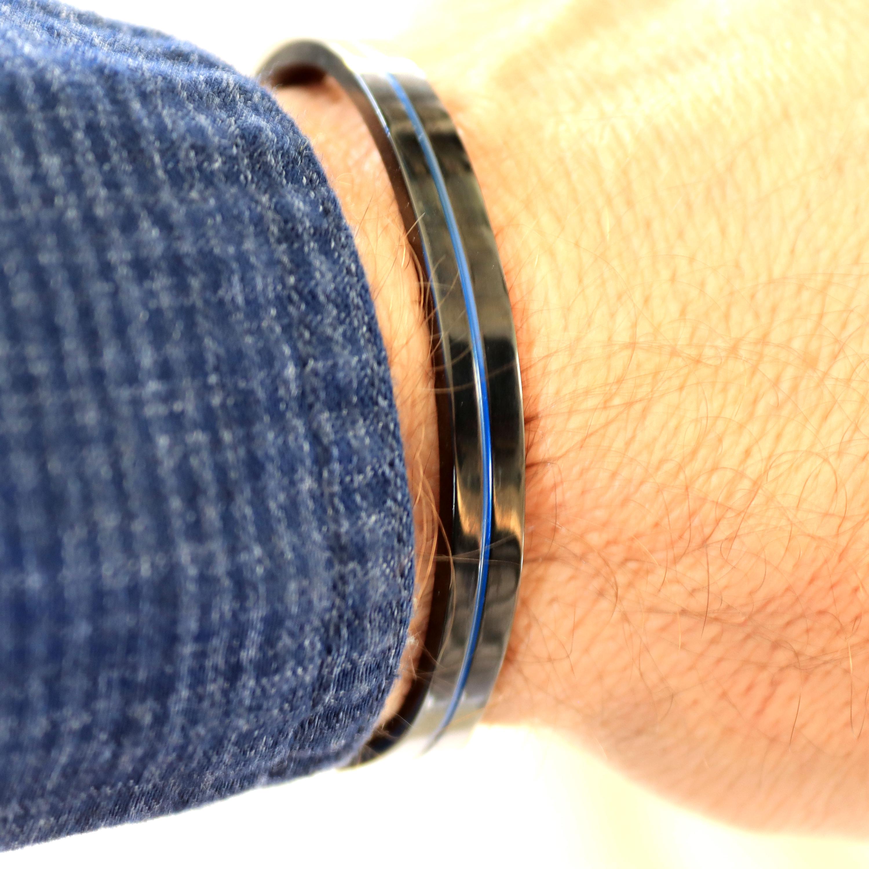 Personalized Blue Line Cuff Bracelet Police Officer Gifts Police ...