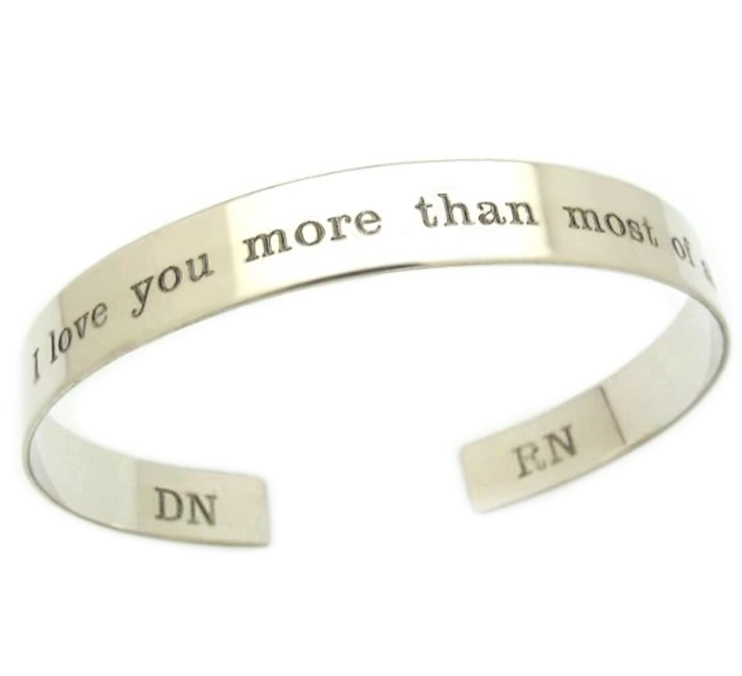 Custom Engraved Silver Bracelet for Boyfriend Personalized Cuff ...