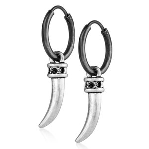 Horn Dangle Earring for Men, Single Mens Earring Tribal Earring Men ...