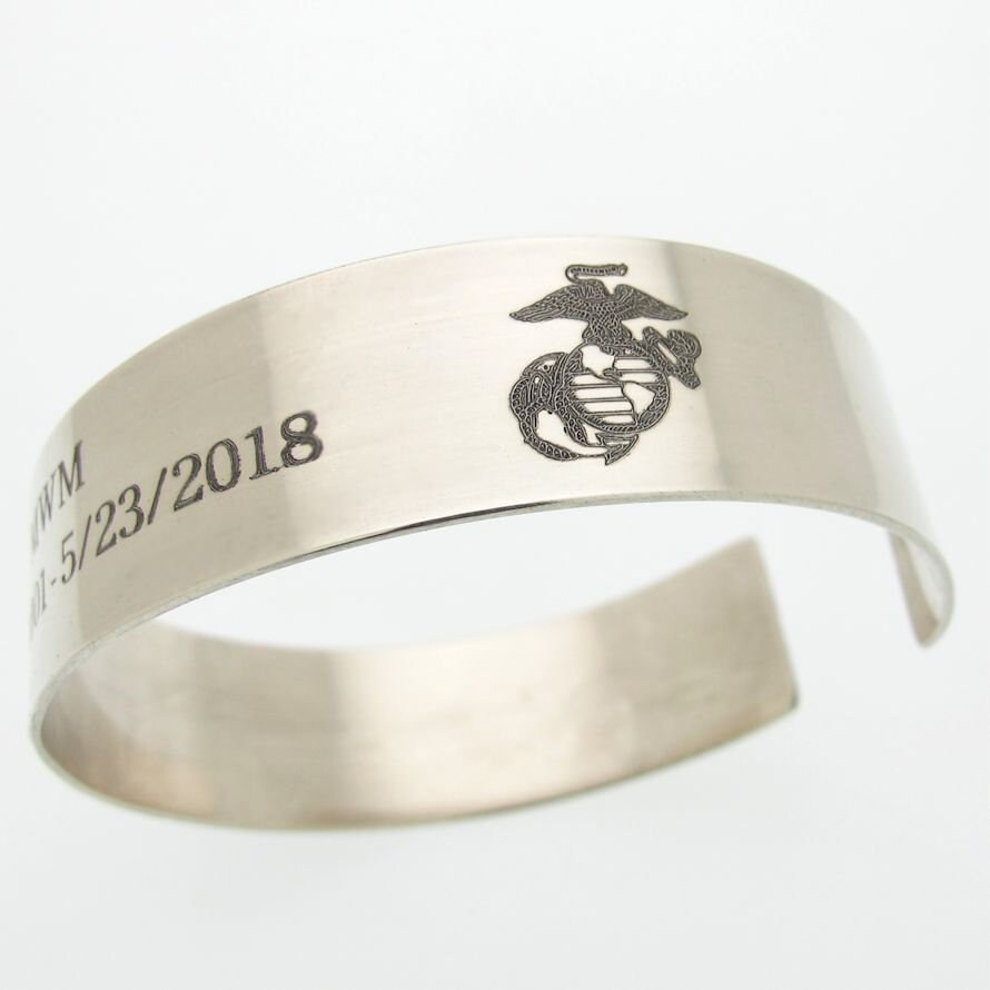 Custom Military Remembrance Bracelet Personalized KIA Cuff Bracelet ...
