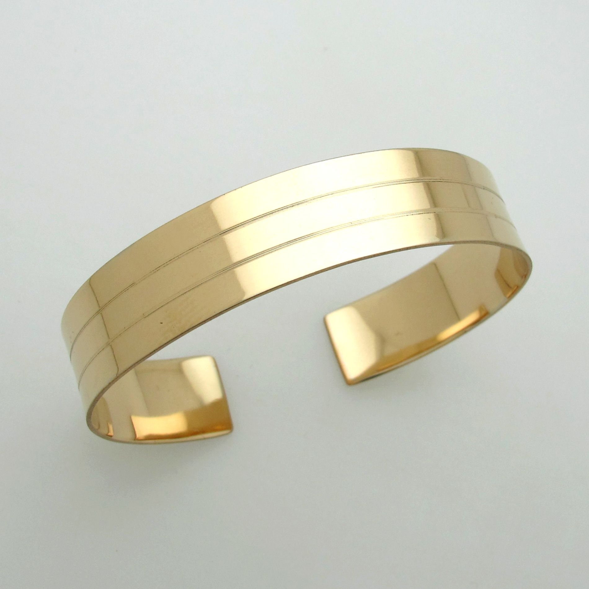 Mens Gold Cuff Bracelet Wide Mens Bracelet Gold Line Bracelet for Men ...