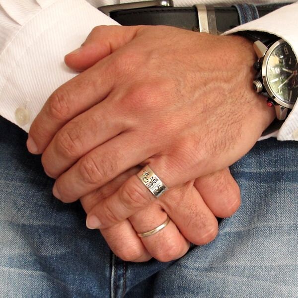 Personalisierter Herren Pinky Ring Sterling Silber Band Einstellbar Gravierte Ring fur Manner Schmuck Freund Geschenk Herren Geschenk Etsy