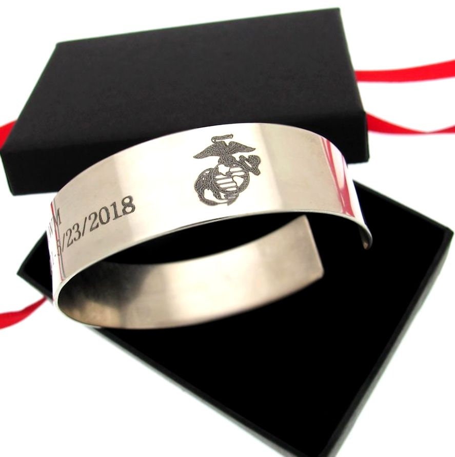 Custom Military Remembrance Bracelet Personalized KIA Cuff Bracelet ...