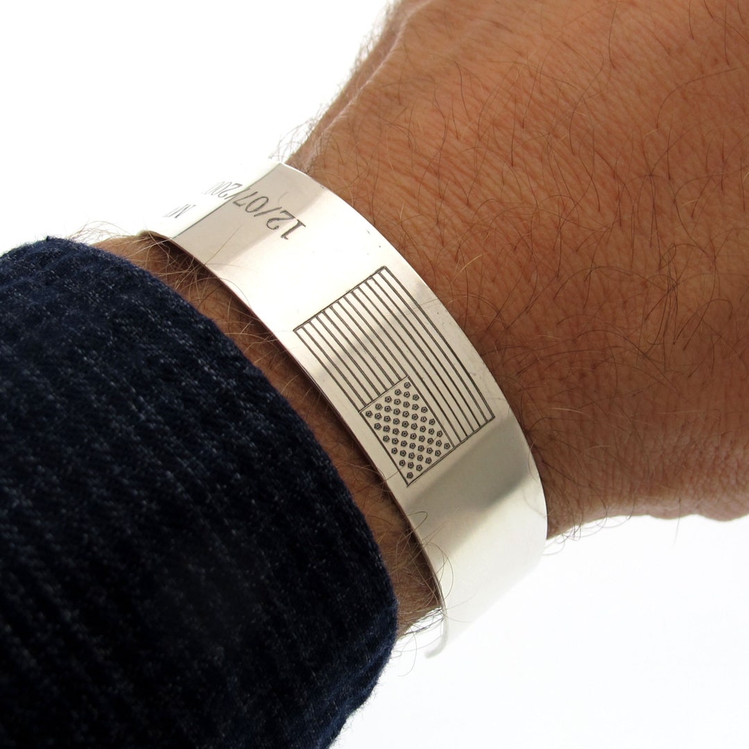 Custom Military Remembrance Bracelet, Personalized KIA Cuff Bracelet ...