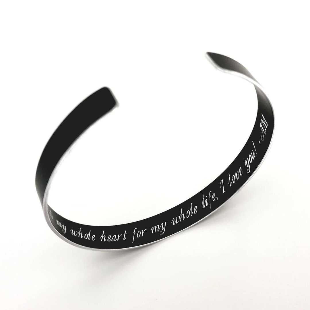 Hidden Message Cuff for Men Personalized Cuff Bracelet Fathers Day Gift ...