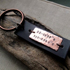 Engraved Leather Keychain Mens Personalized Keychain Custom Message ...