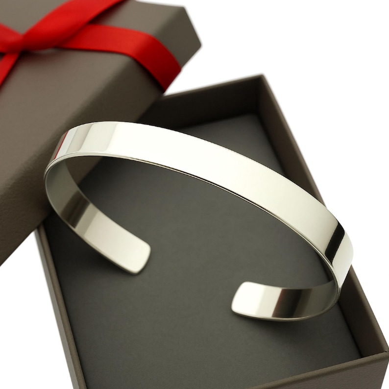 Double Sides Engraved Sterling Silver Cuff Bracelet for Men ...