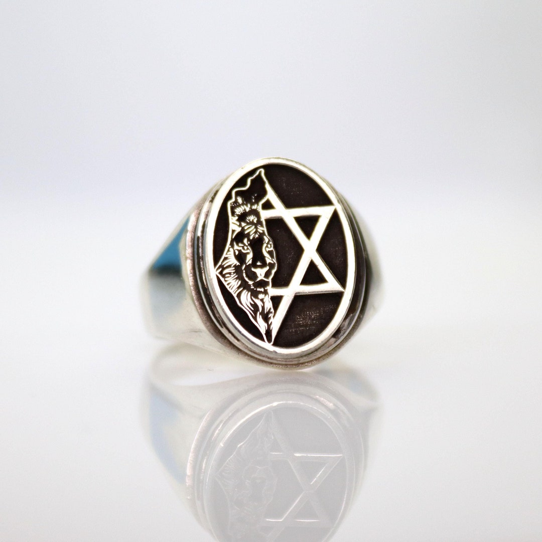 Star of David Signet Ring for Men 925 Sterling Silver Ring Jewish Ring ...