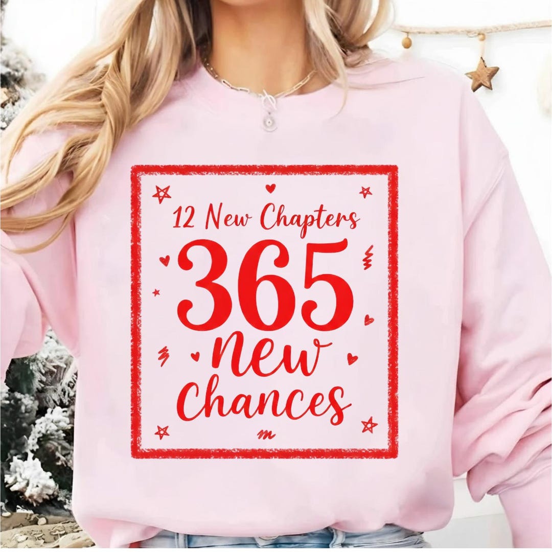 Retro New Year PNG • 12 New Chapters, 365 Chances (digital Download) - Etsy