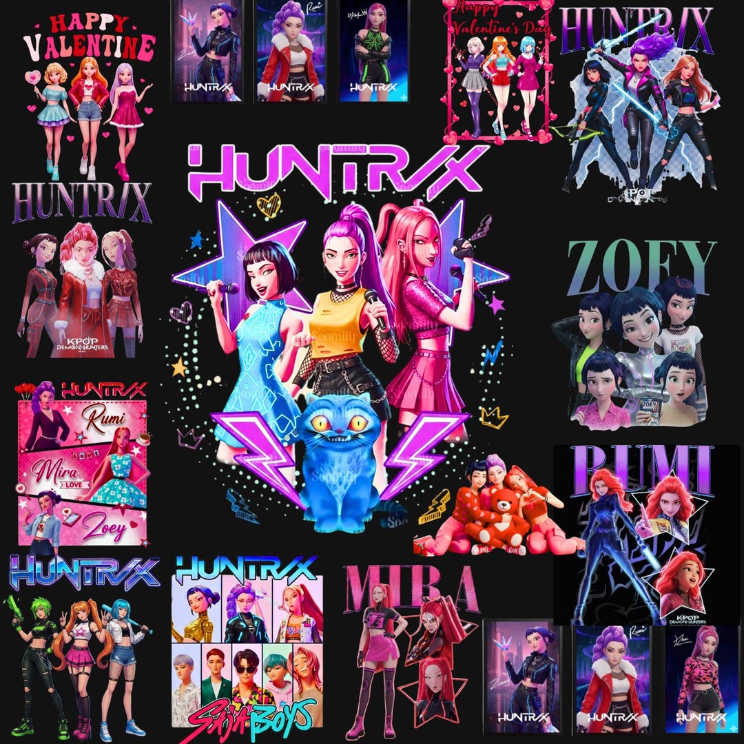 Huntrix Kpop Demon Hunters PNG SVG, Kpop Idol Group Shirt Design,girl ...