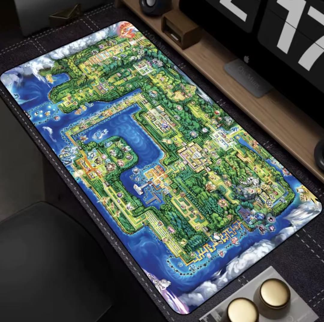Kanto Region Mouse Pad XL – Pokémon Map Desk Mat – Pokémon Kanto World ...