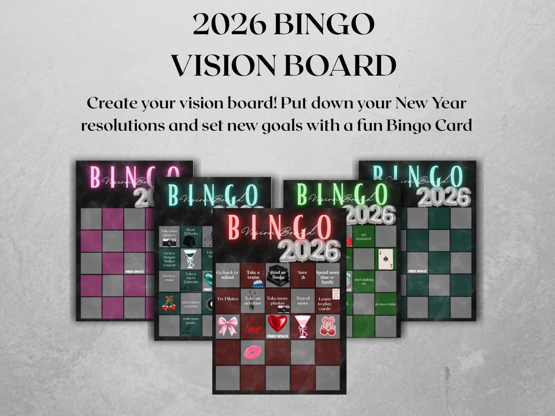 2026 Vision Board Bingo Card Digital - Etsy