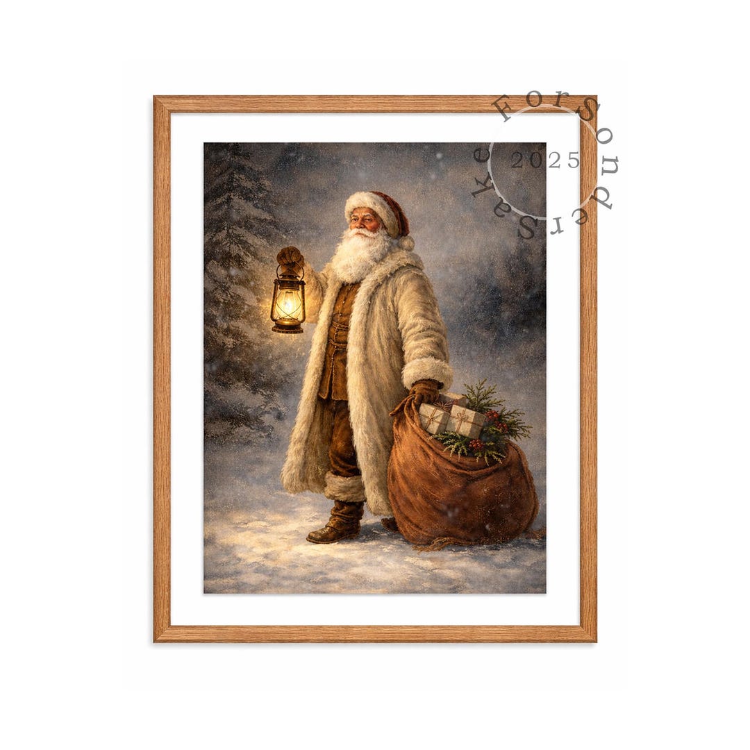 Vintage Santa Claus Print | Nostalgic Christmas Wall Art (digital ...